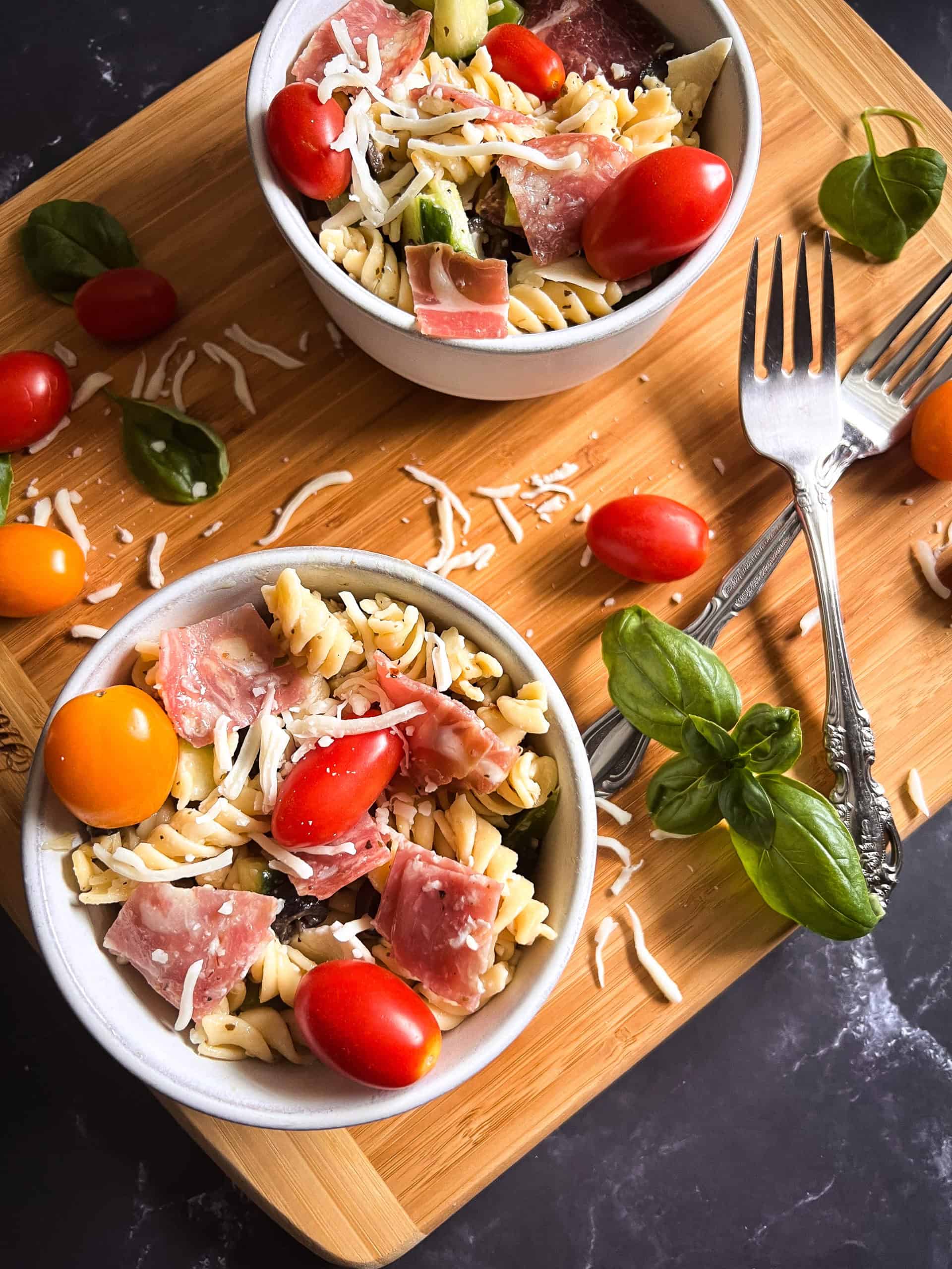 High Protein Italian Pasta Salad - Time Stamped Food